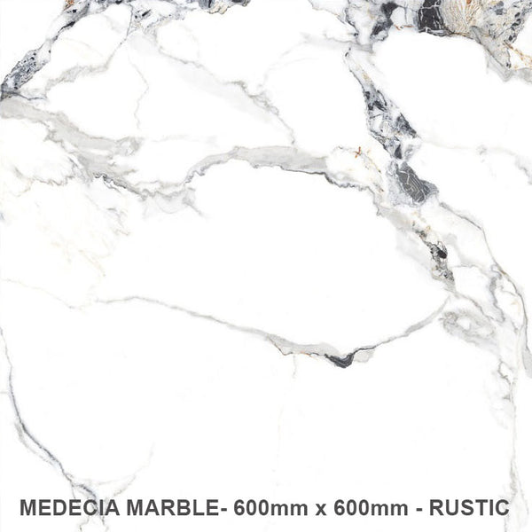 Medecia Marble Rectified Rustic Porcelain (600mm x 600mm) Wall And Flo ...