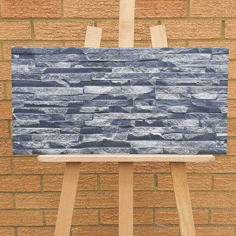 Black Lily Split Face Slate Effect 300x600mm Rectified Matt Porcelain ...