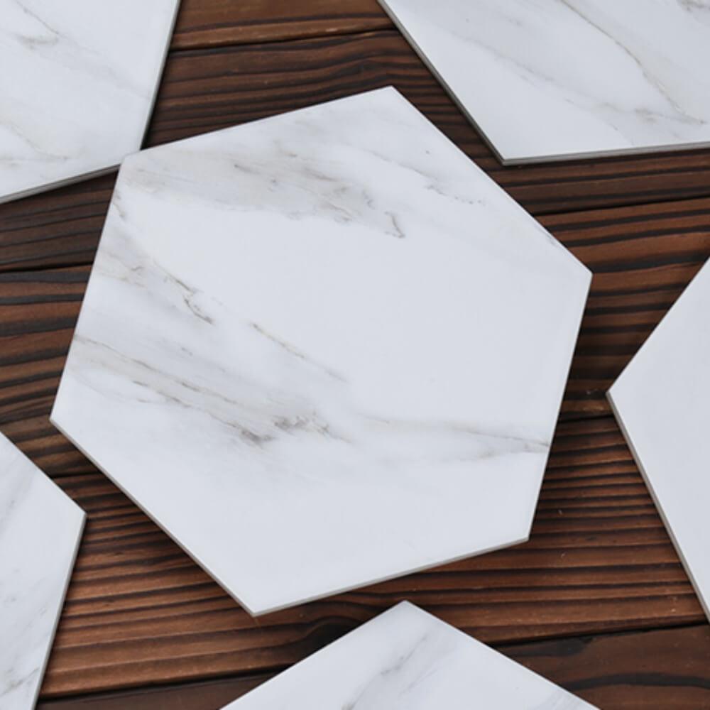 Tesla Starburst Hexagon Matt Ceramic 200x230mm Wall and Floor Tile ...