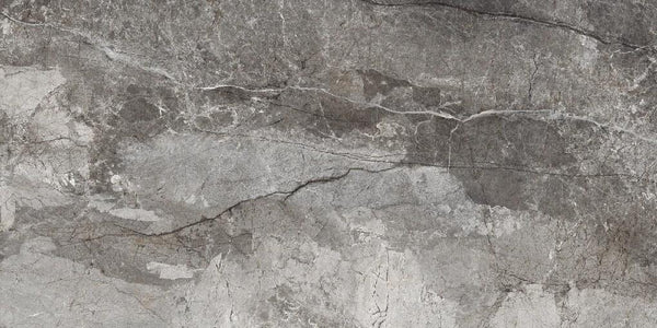 Orobico Grey Rectified Large Format Polished Stone Effect Porcelain (1 ...