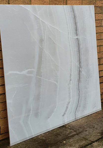Smooth Onyx Rectified Large Format Polished Stone Effect Porcelain (12 ...