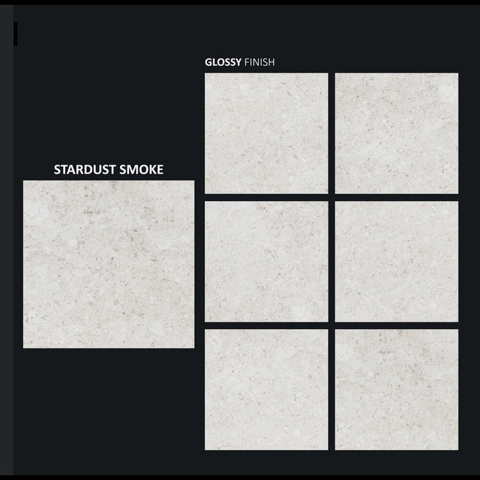 Stardust Smoke Rectified Glossy Stone Effect Porcelain 800x800mm Wall ...